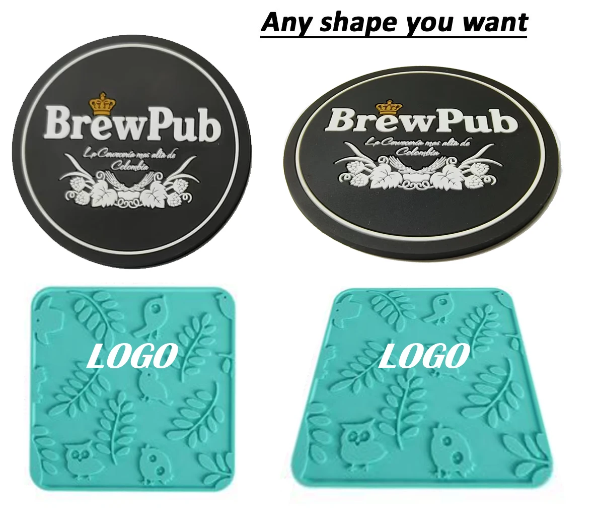 Custom Printed Logo Promotional 3d Round Silicone Coaster For Drink Cup ...
