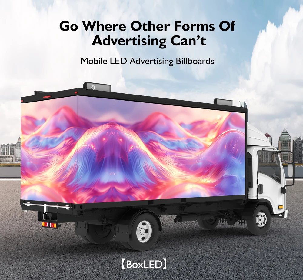 Outdoor Mobile Advertising Box Truck Led Display Screens P4 4X2M Moving ...