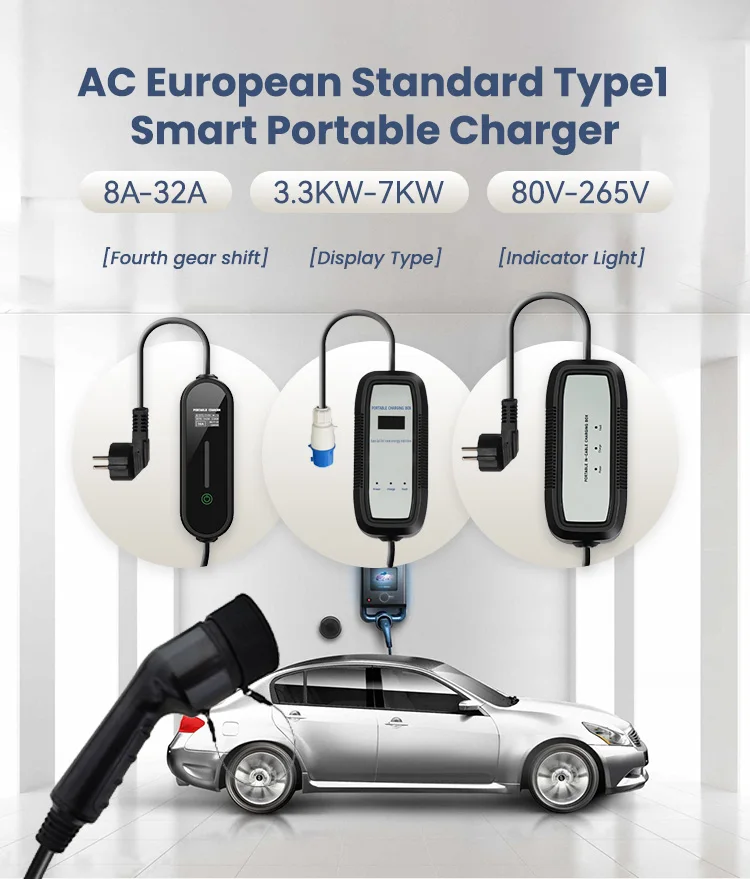 Portable EV Charger 16A 3.3KW Fast EV Charger Type2 Electric Car ...