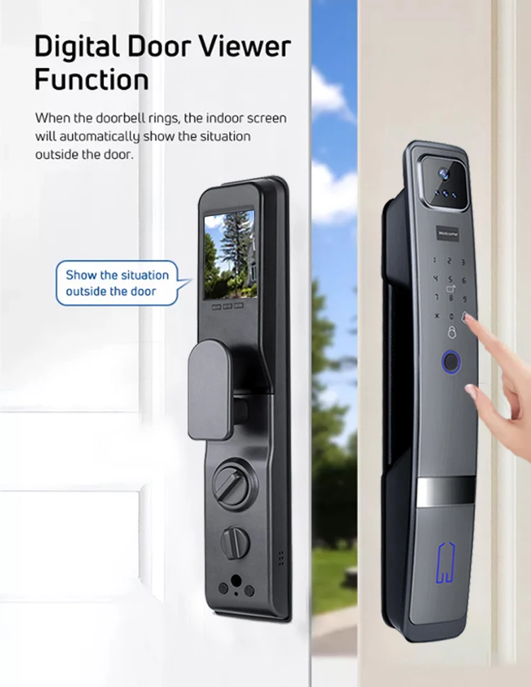 Smart Door Lock with 3D Face Recognition & Built-in Camera