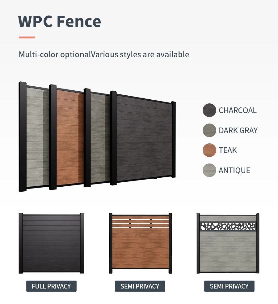 Wpc Fence Prefab Fences Outdoor 6ft Tall Wpc Set Garden Privacy Fence ...