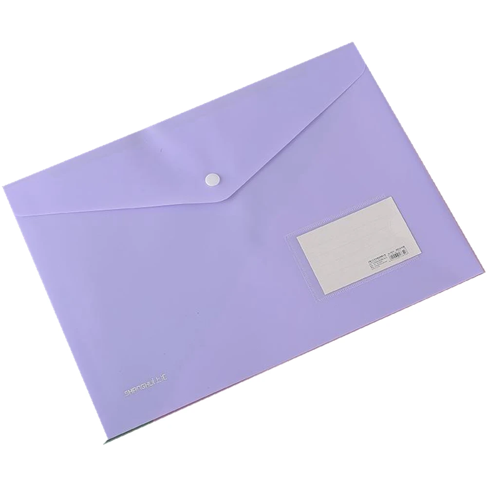Press Button Plastic PP Document Bag in A4 - Fly King