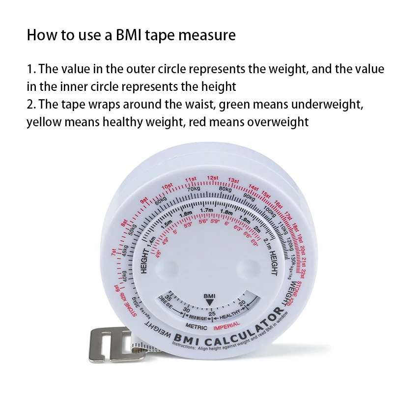 Bifunctional BMI Measure Tape - Waist Circumference Ruler