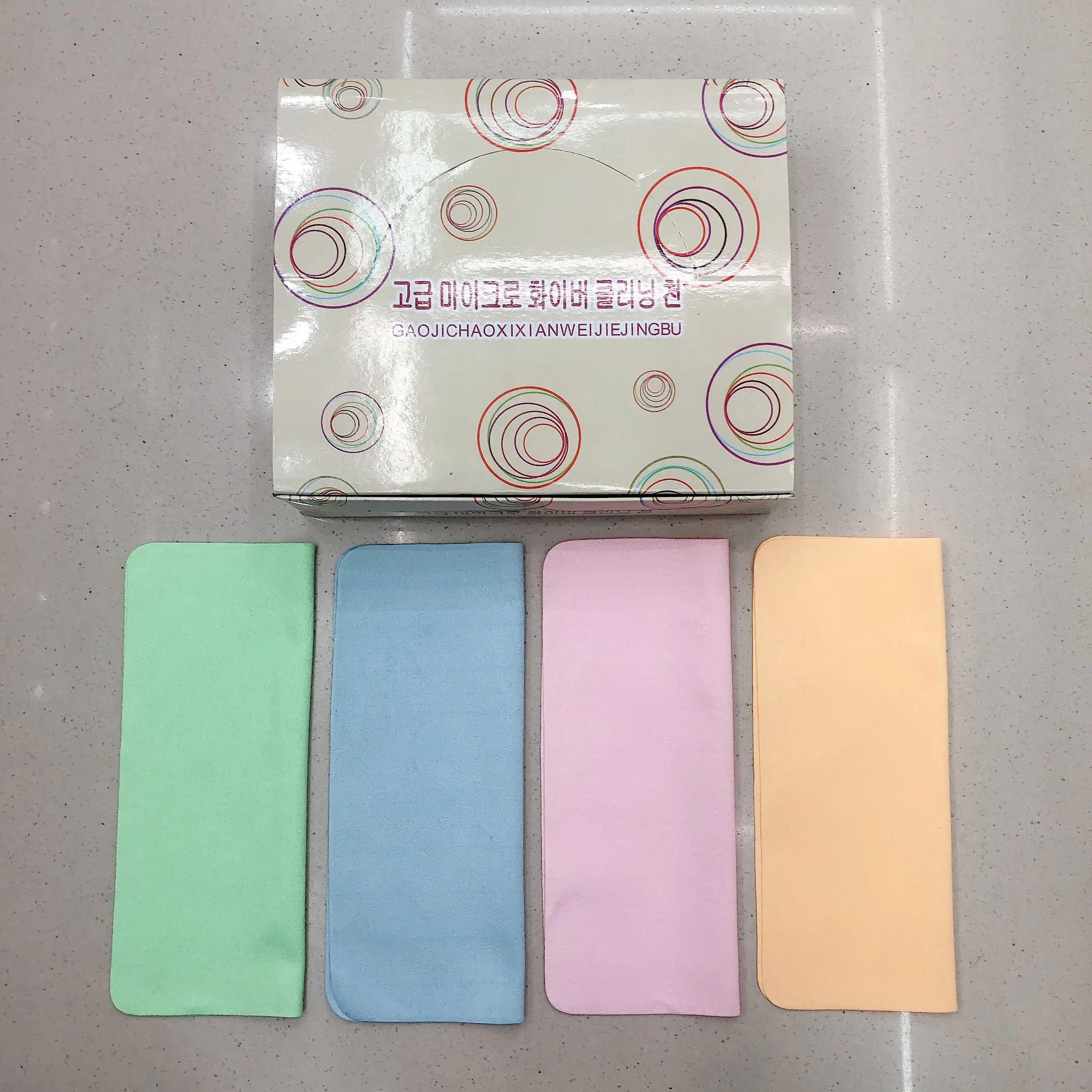 Korean Font Geometric Paper Packaging Island Silk Suede Soft Microfiber ...
