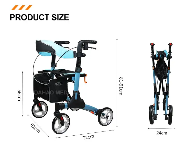 Portable Convenient Lightweight 2 In 1 Senior Walking Aid Wheelchair ...