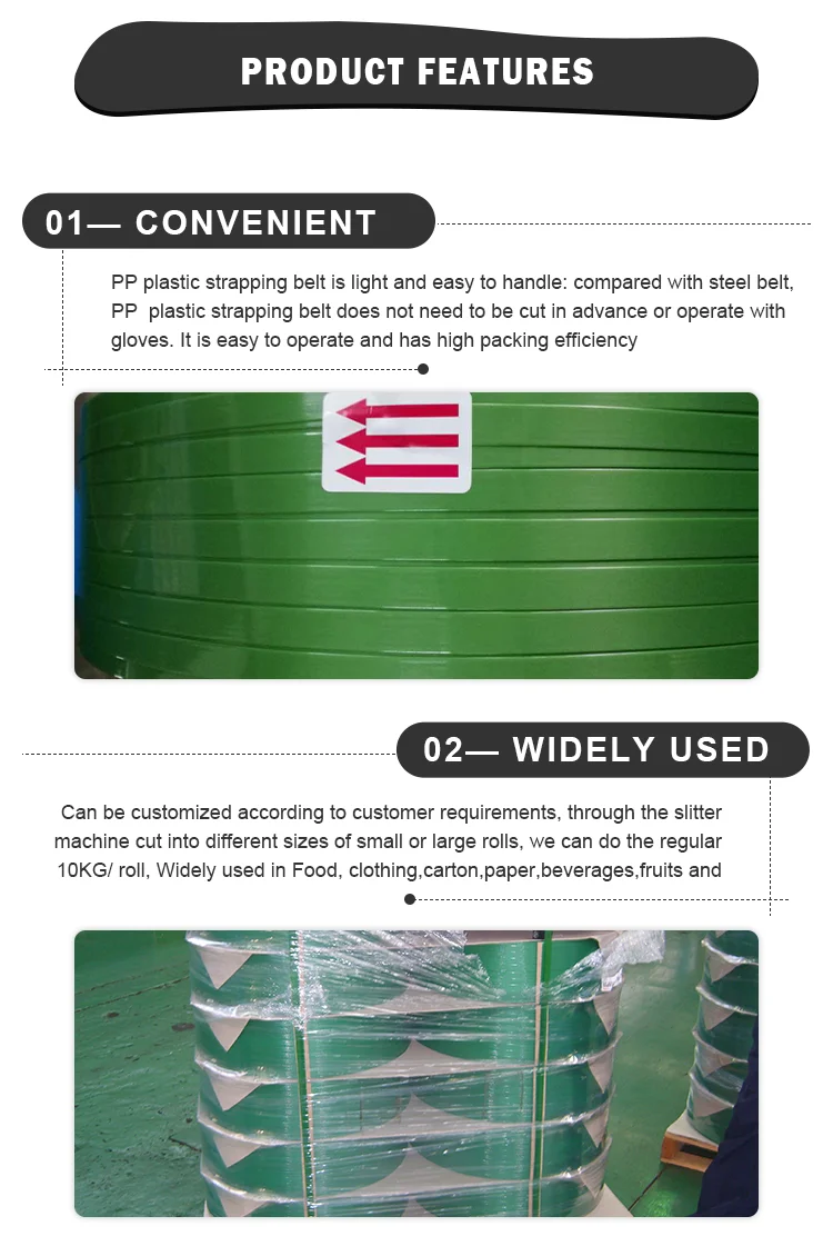Customize Logistic Wrapping Strapping Band Polyester Green Strap Roll ...