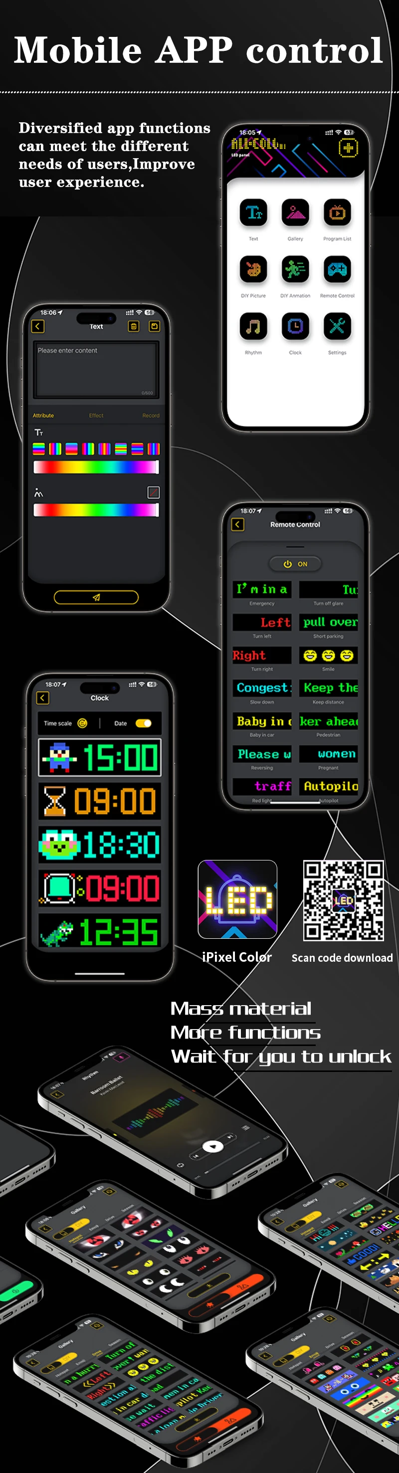 Portable Club Bar Signs Scrolling Messages Flexible Led Matrix Panel ...