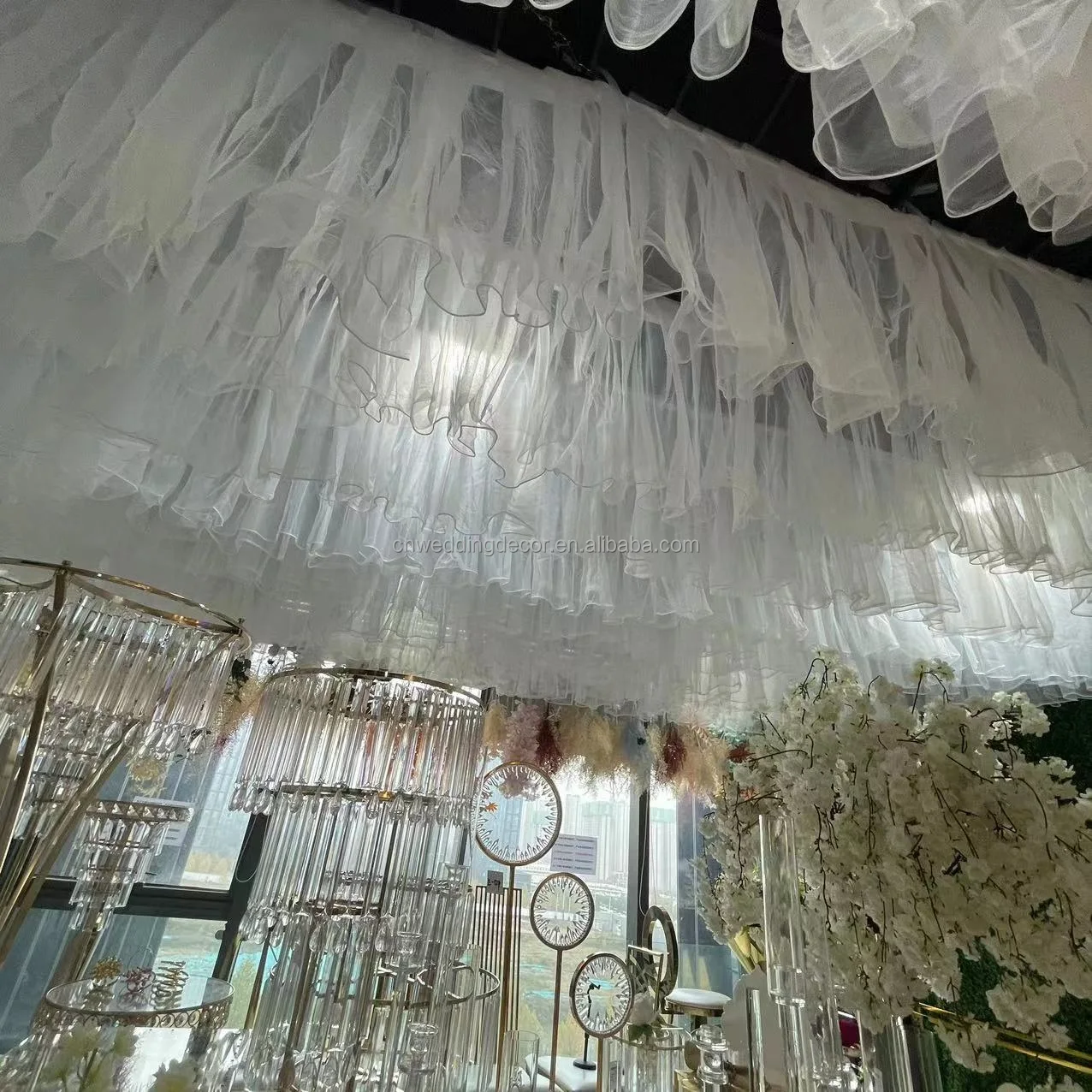 Decorative Hanging Wedding S Shape Curtain Ceiling Decoration Drapery ...