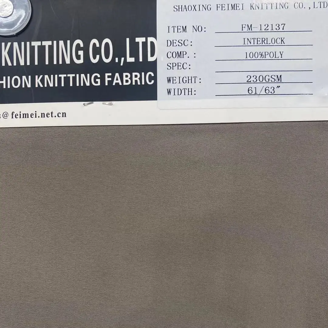 Cotton Knitting Fabric Interlock Free Samples for Garments