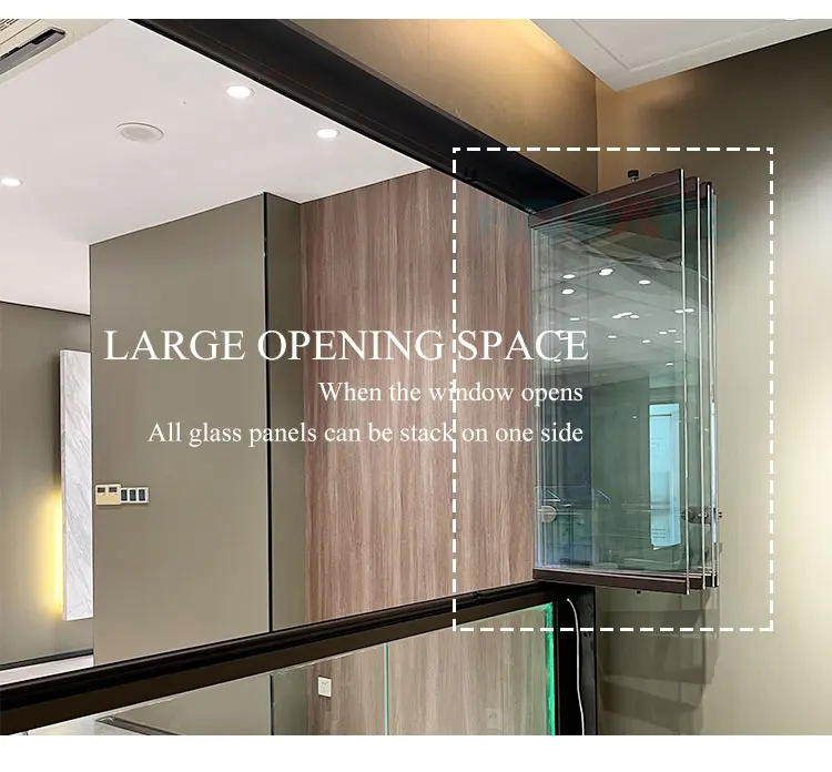 HDSAFE Apartment House Large Frameless Glass Bifold Window Aluminum ...
