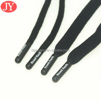 Factory Custom Print Logo Plastic Aglet Matte Black Shoelace Aglet ...