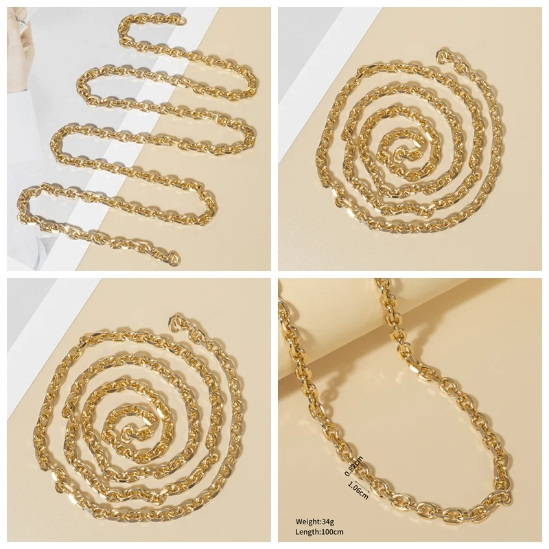 Wholesale Light Gold Metal Nk Chain Handmade Waist Chain Aluminum Curb ...