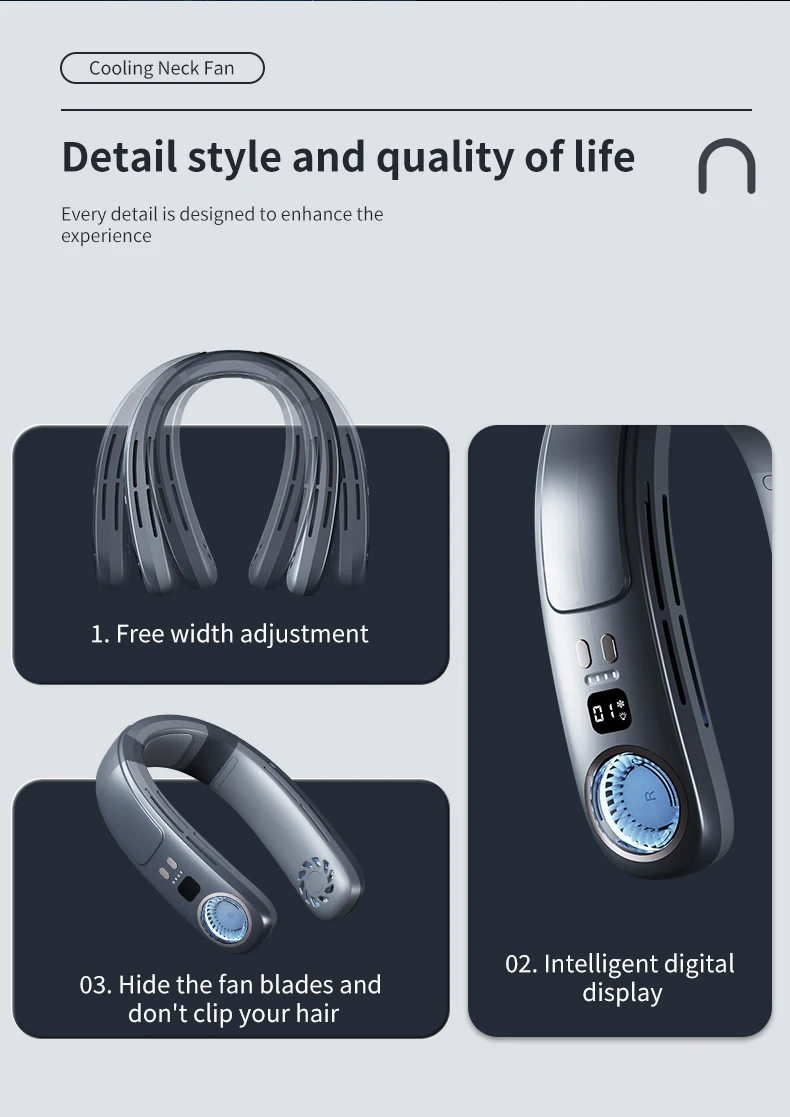Portable Neck Fan - Mini USB Air Conditioner for Outdoor