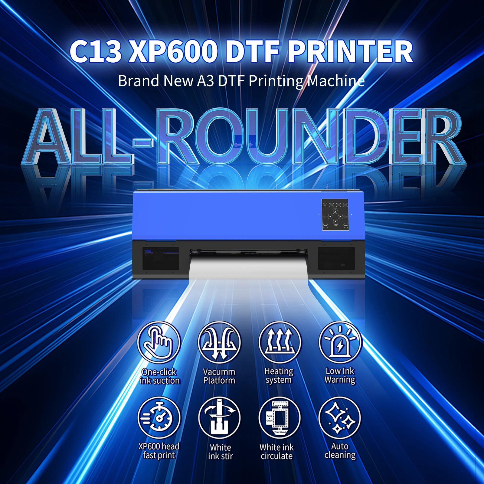 New XP600 13-Inch Pink DTF Printer with Oven for T-Shirt Printing