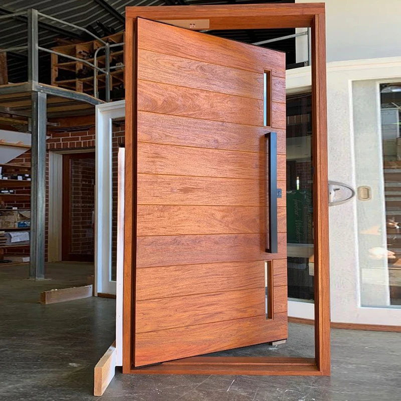 Modern Front Entrance Door Large Solid Wood Pivot Wooden Door For House ...