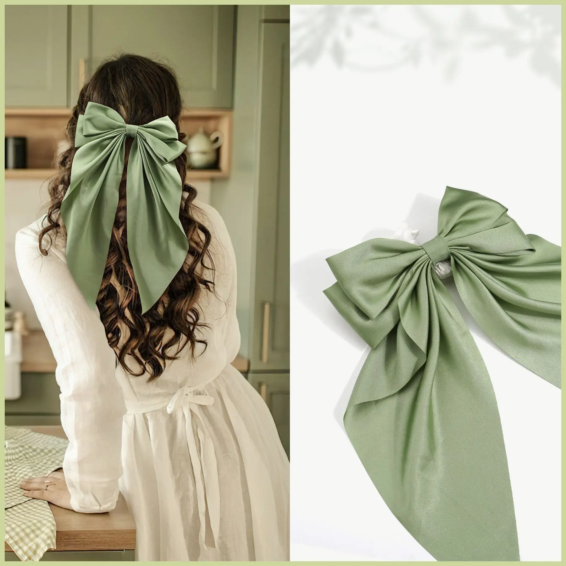Big Size Hair Bow Ties - Elegant Satin Hair Accessories