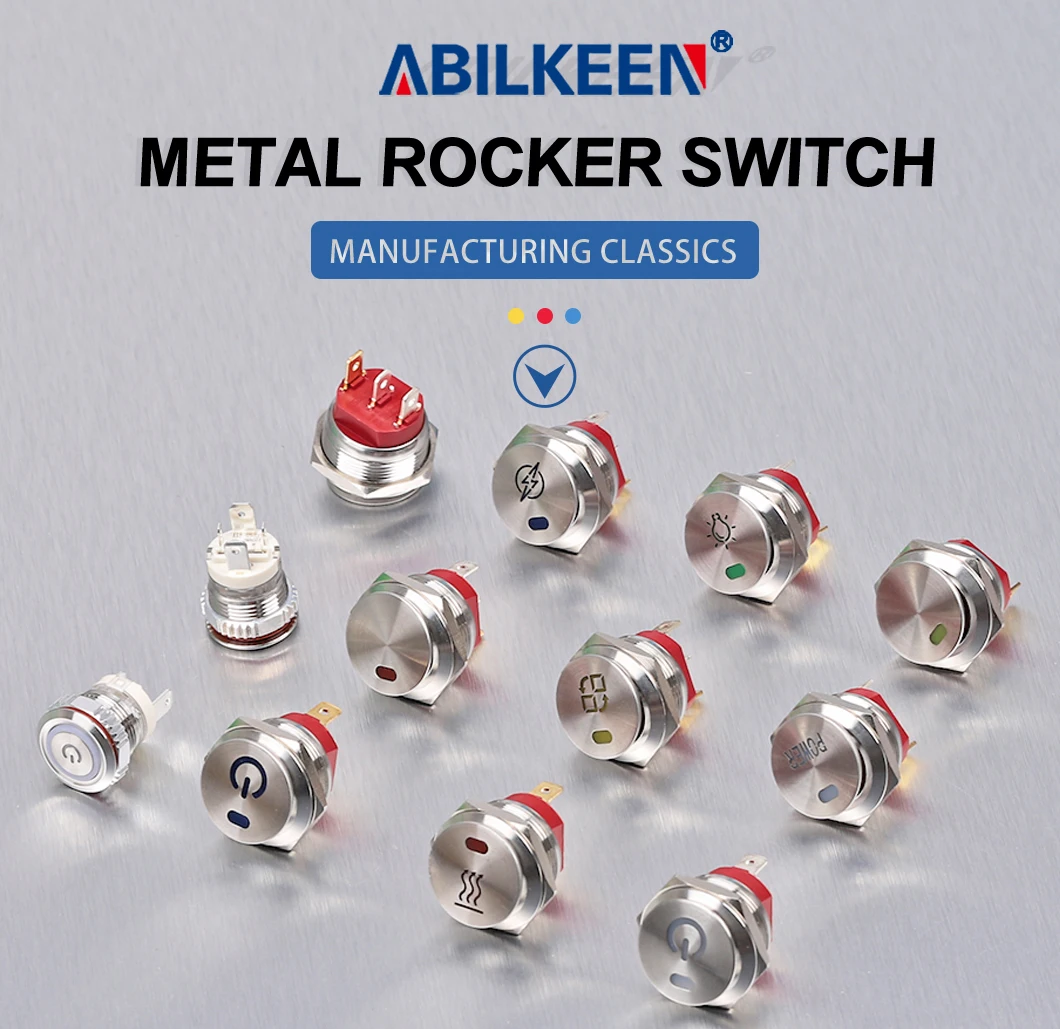 22mm Rocker Switch Self-locking 3-pin On-off Waterproof Stainless Steel ...