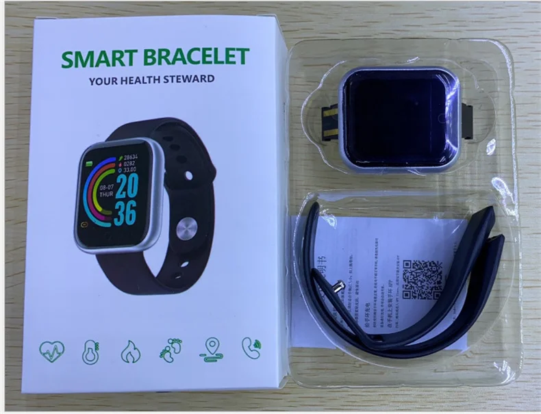 Factory Y68 Smart Watch Blood Pressure Monitor Women Men Kids Smart ...