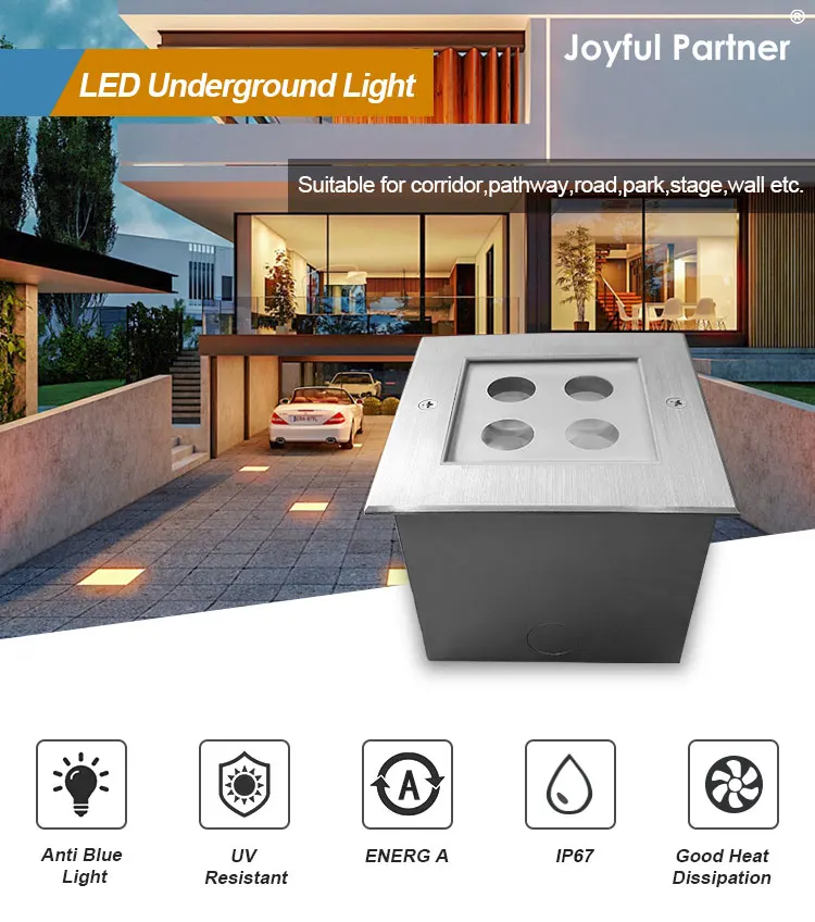 4w Square Type Led Inground Light For Outdoor Yards Buried Led ...