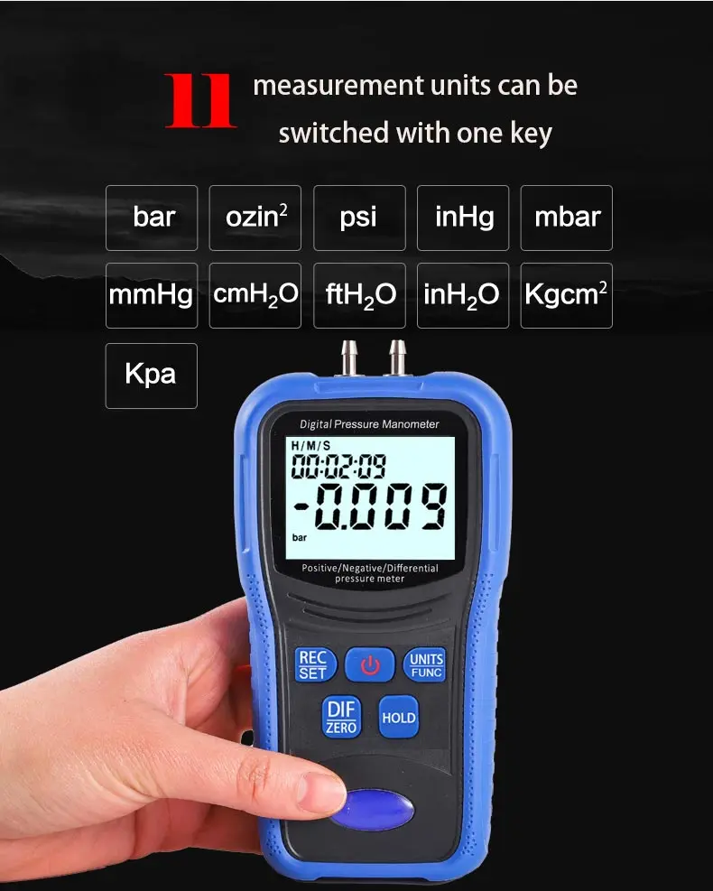 Digital Differential Pressure Gauge - Portable & Precise