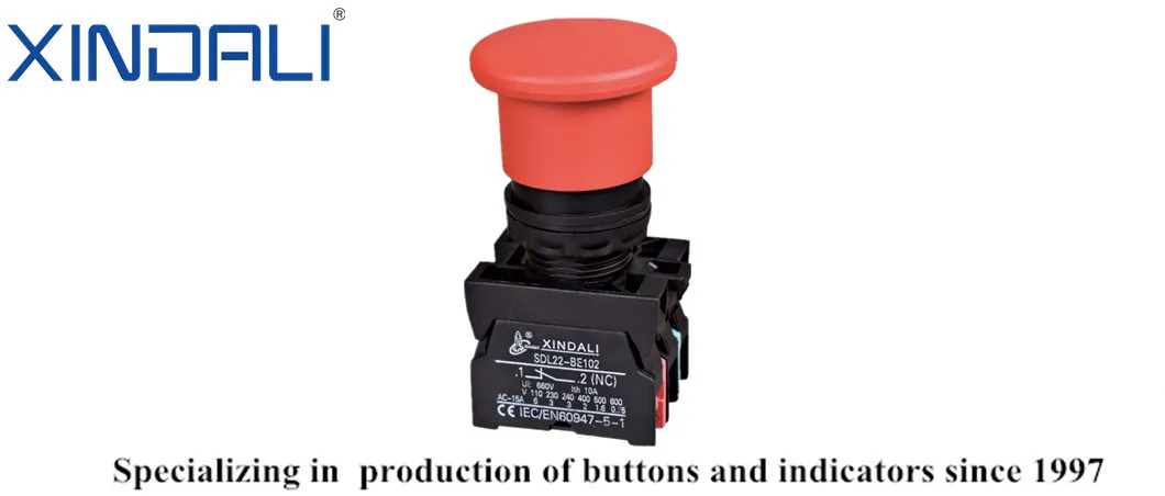 Mushroom Emergency Stop Button - IP67 Waterproof Switch