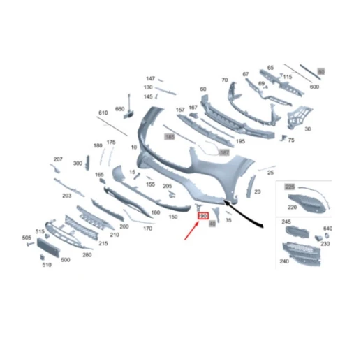 1678857703 For The Mercedes W167 Front Bumper Eyepiece Left Bracket ...