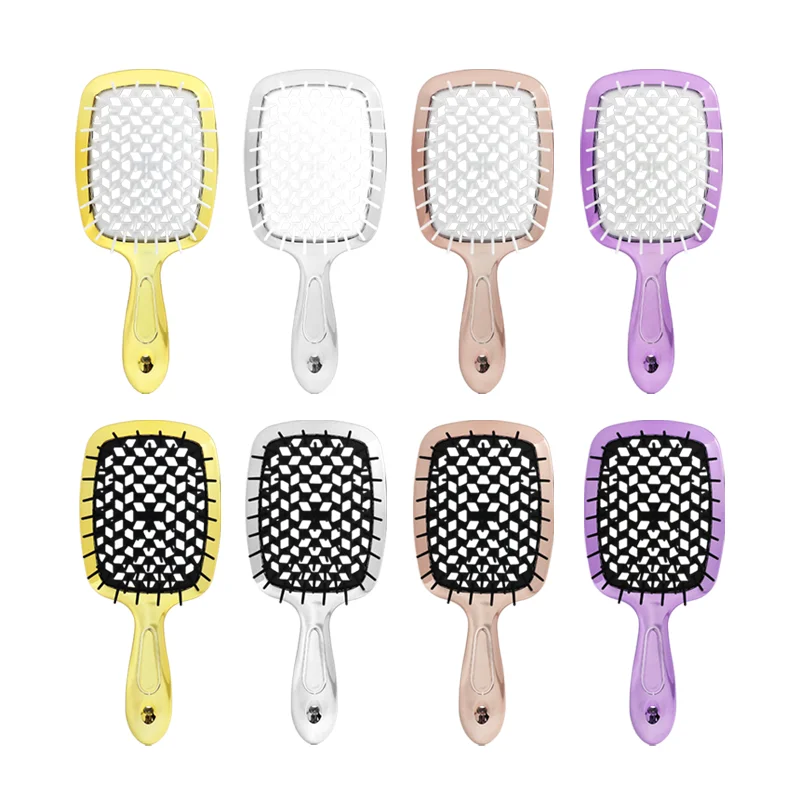 Customized Small Paddle Square Black Salon Vent Feature Plastic Handle Magic Hair Brush - Buy ...