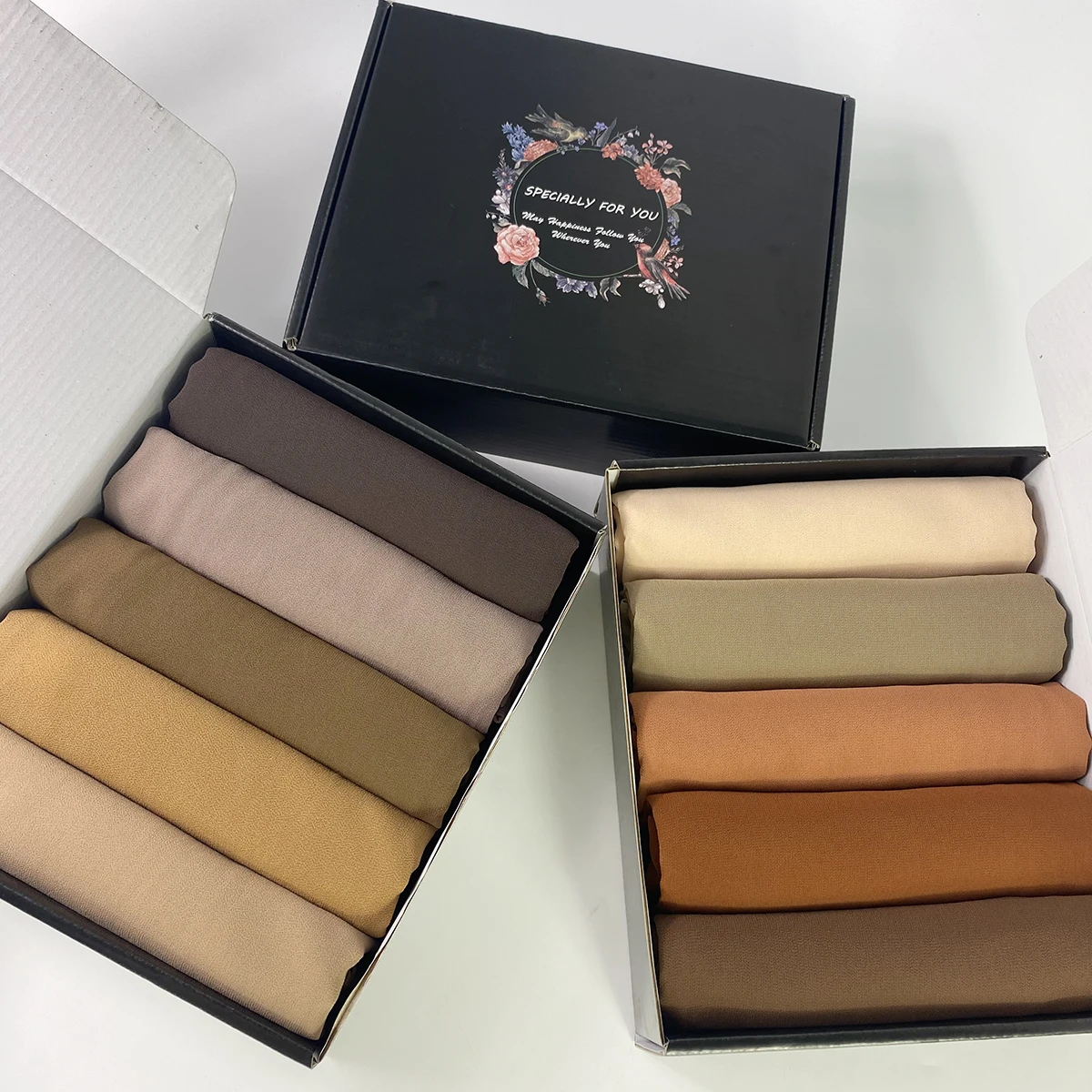 Customize Gift Box Hijab Muslim Chiffon Scarf Women Solid Color Shawl ...