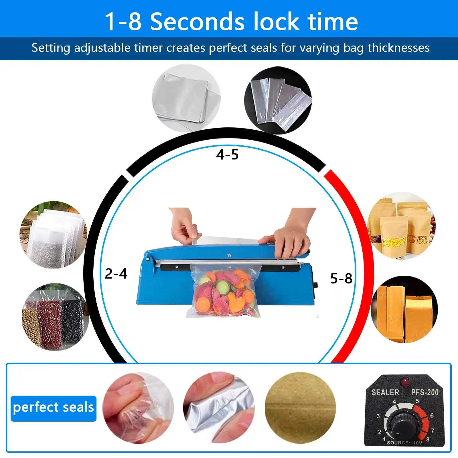200mm Packing Hot Sealing Machines Manual Packaging Sealer Machine ...