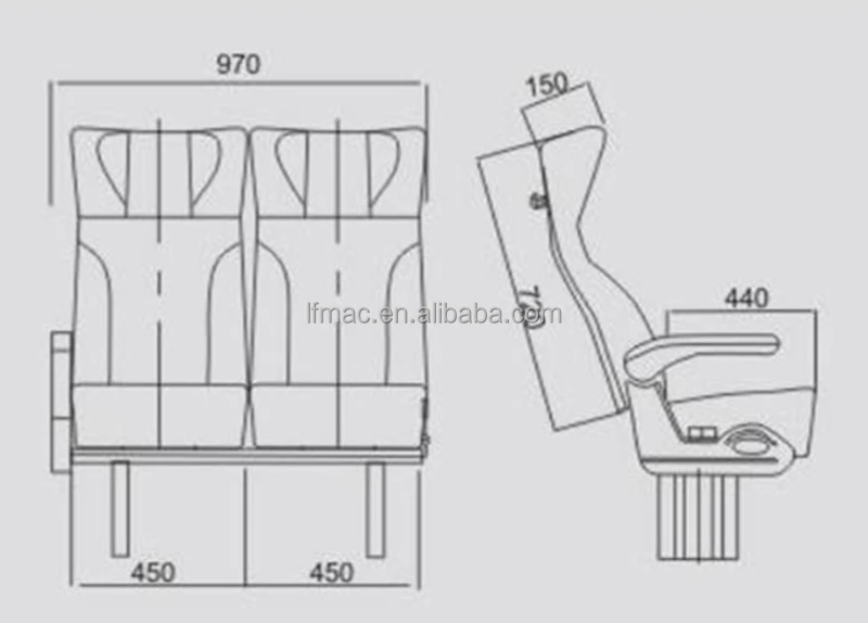 450mm Leather Chair Seat Adjustable High Back Sightseeing Cruise Ship ...