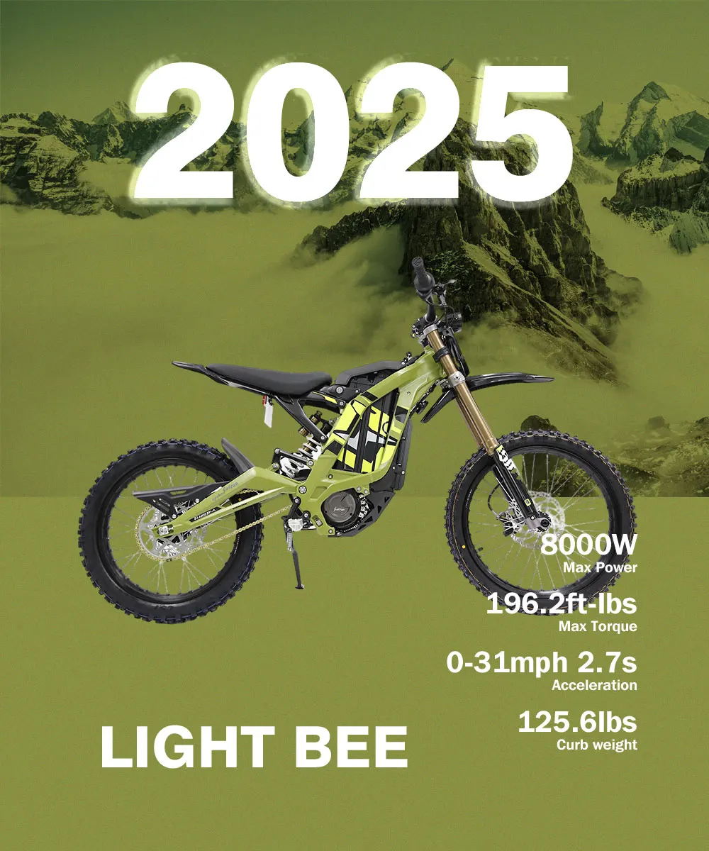 8000W 2025 Light Bee X Electric Motorcycle 60V 40Ah Surron 75KM/H Max ...