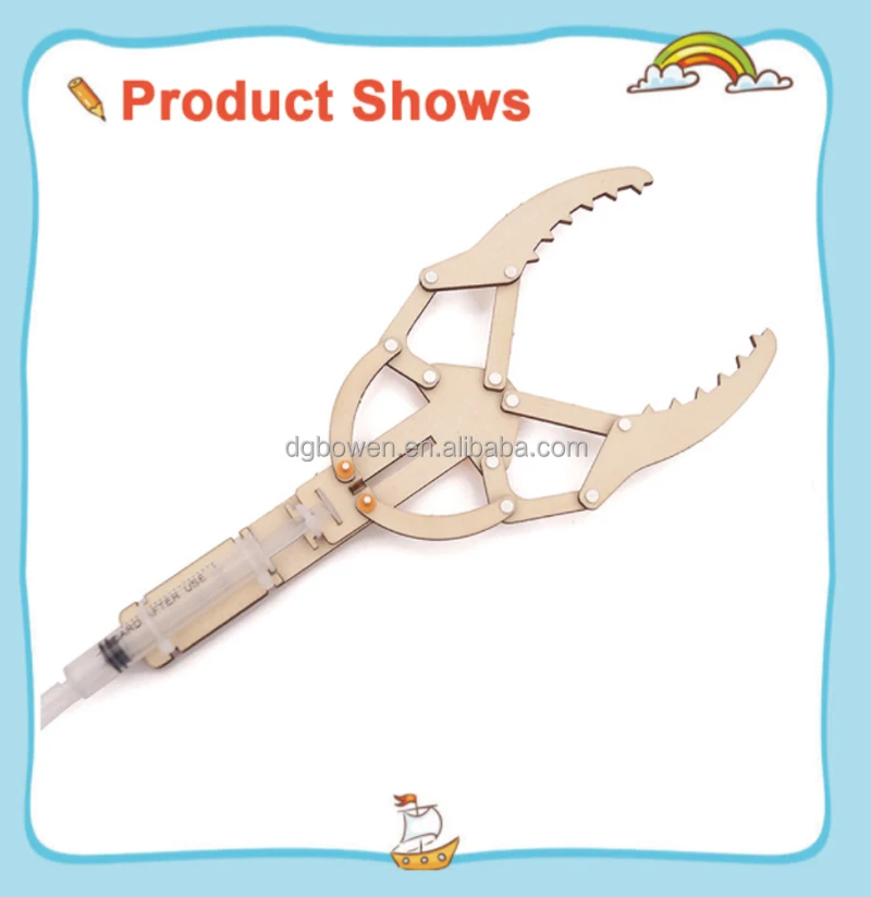 Build a DIY Wooden Hydraulic Manipulator Model Puzzle Kit