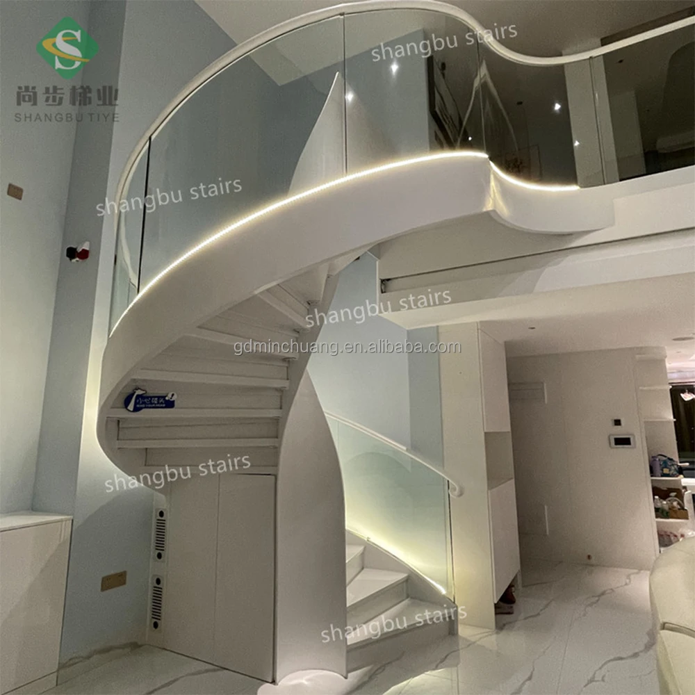 Mono Beam Staircase Interior Stairs Marble Tread & Glass Railing