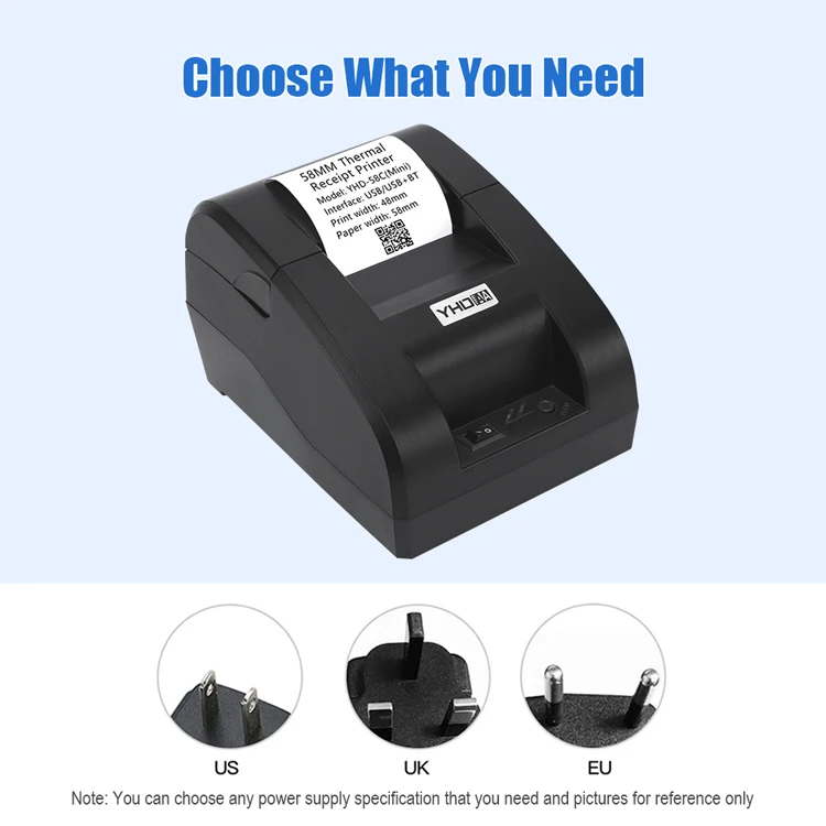 YHD-58C Mini Bill Printer - USB & Bluetooth Thermal Receipt