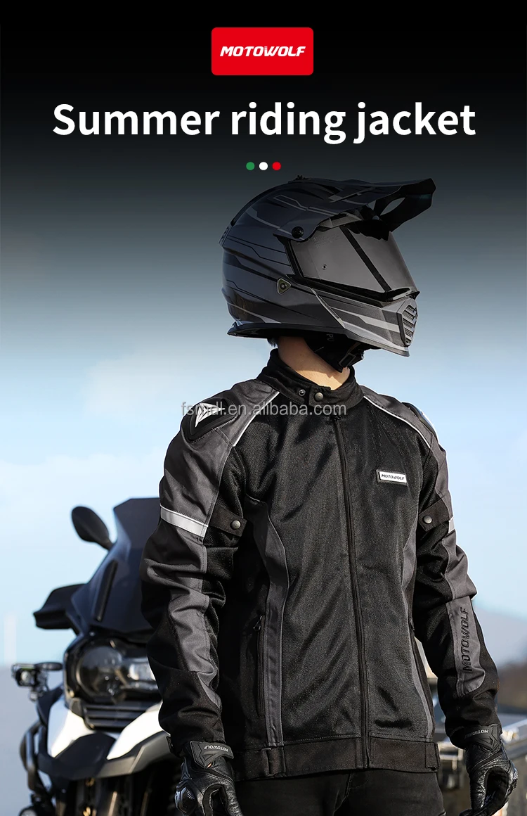 Motowolf Summer Men's Fashion Jacket Ce Certified Black Outdoor ...