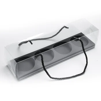 Clear Cupcake Boxes Portable Pastry Packaging Box With Rope Handle And ...