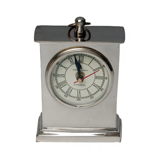 Handcrafts Brown Antique New Design Brass Table Clock With Stand Ship ...