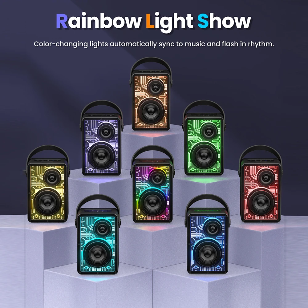 80W Cyberpunk Wireless Speaker - Low Latency & RGB Lights