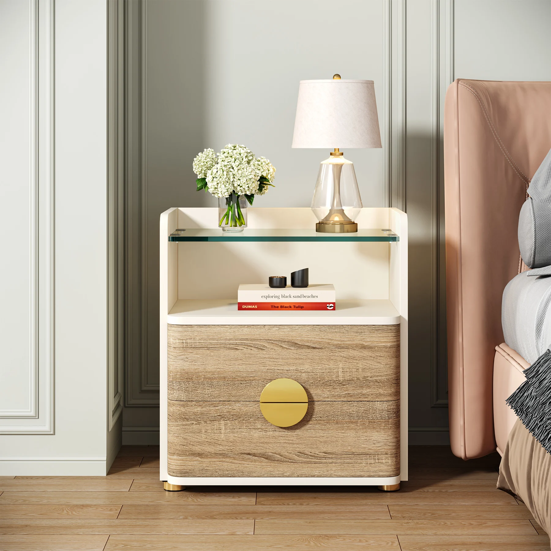 Home Furniture Bedroom Living Modern Design Night Stand Wooden Bedside ...