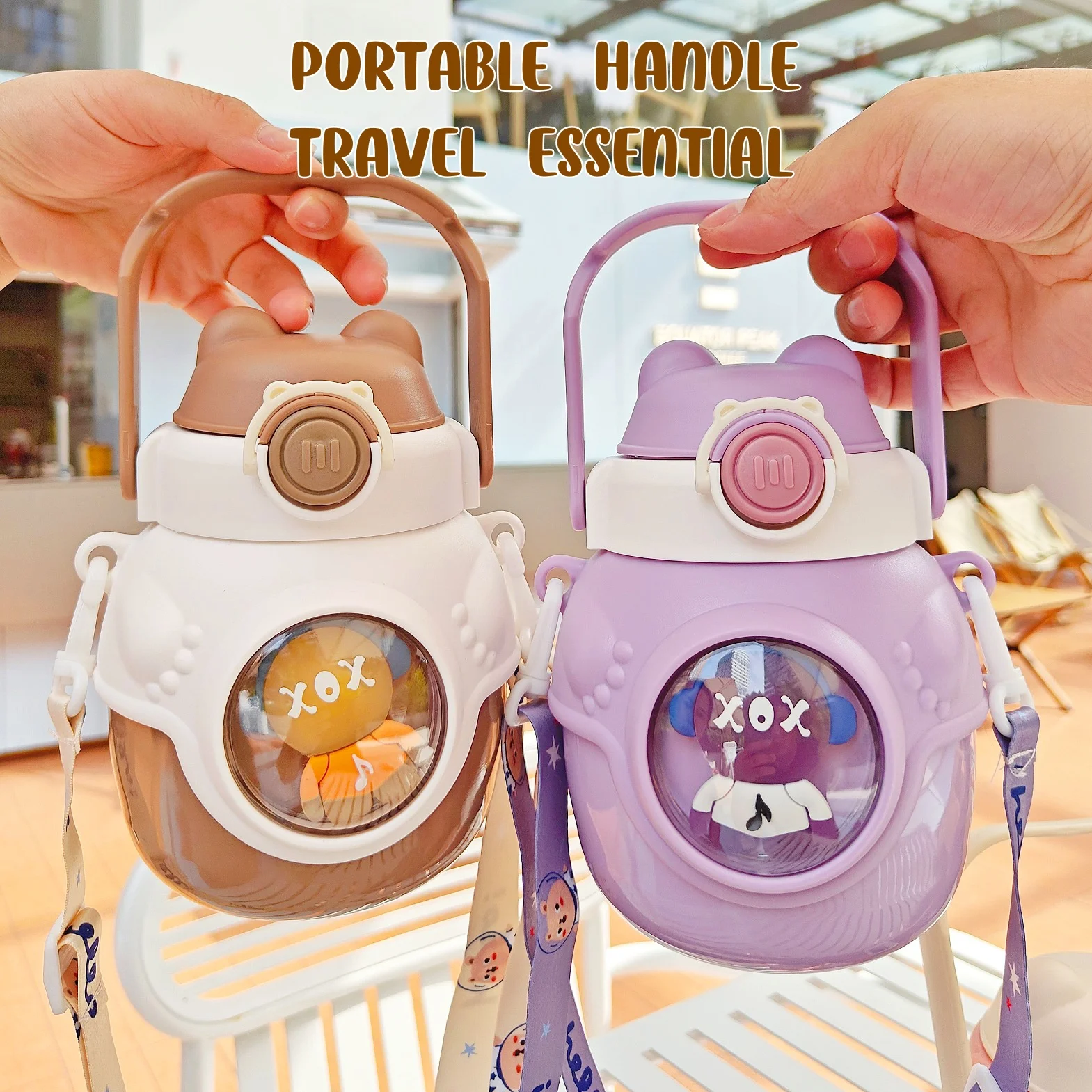 680ml Cute Cartoon Insulation Double Drink Cup Portable 316 Stainless ...