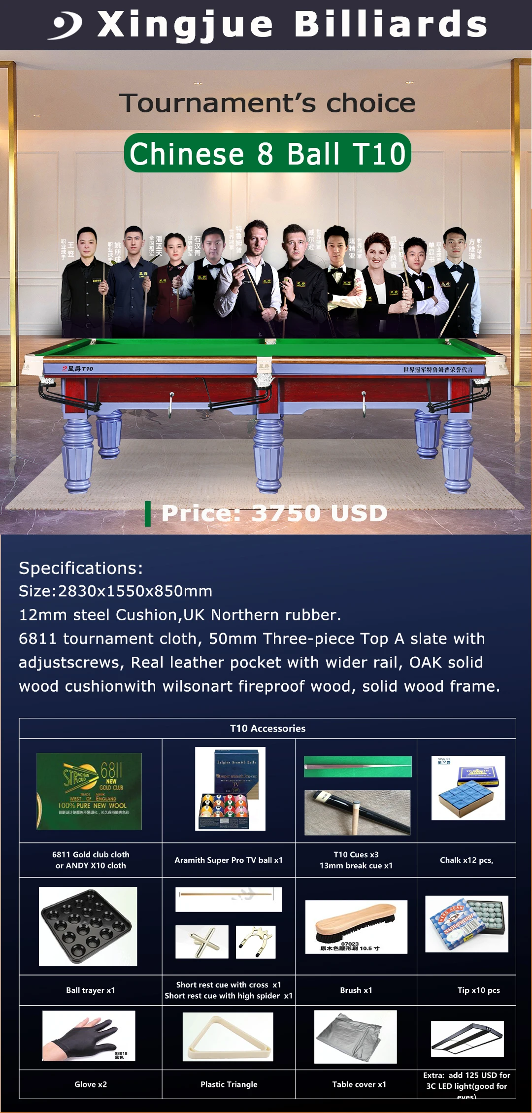 9ft Solid Wood Slate Snooker Pool Table - Best Price