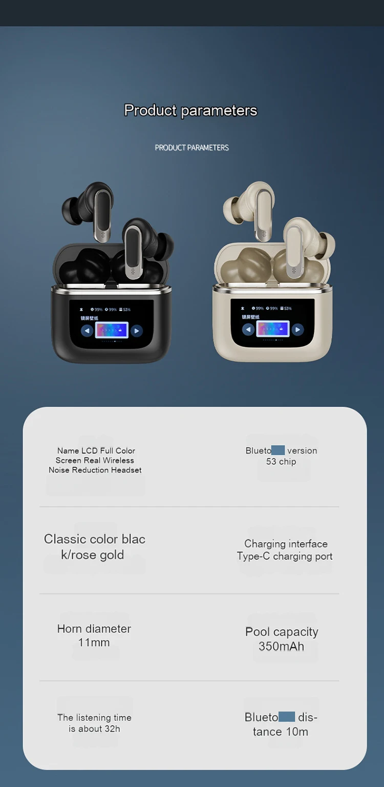 V8 Earphones Anc Noise Reduction Tws Wireless Earphones Enc Bt Calling Headphones With Noise ...