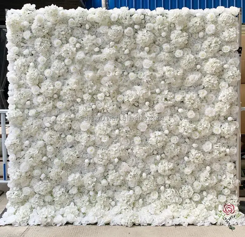 Flower Wall Backdrop 8ft X 8ft Artificial Roll Up Flower Walls For ...