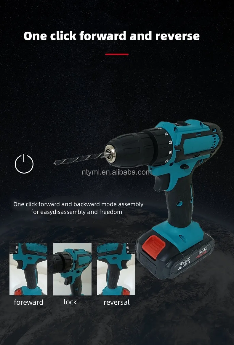 36V Variable Speed Electric Drill - Cordless & Versatile