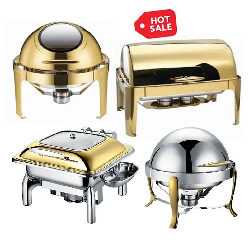 Gold Chaffing Dishes - Elegant Food Warmers for Catering