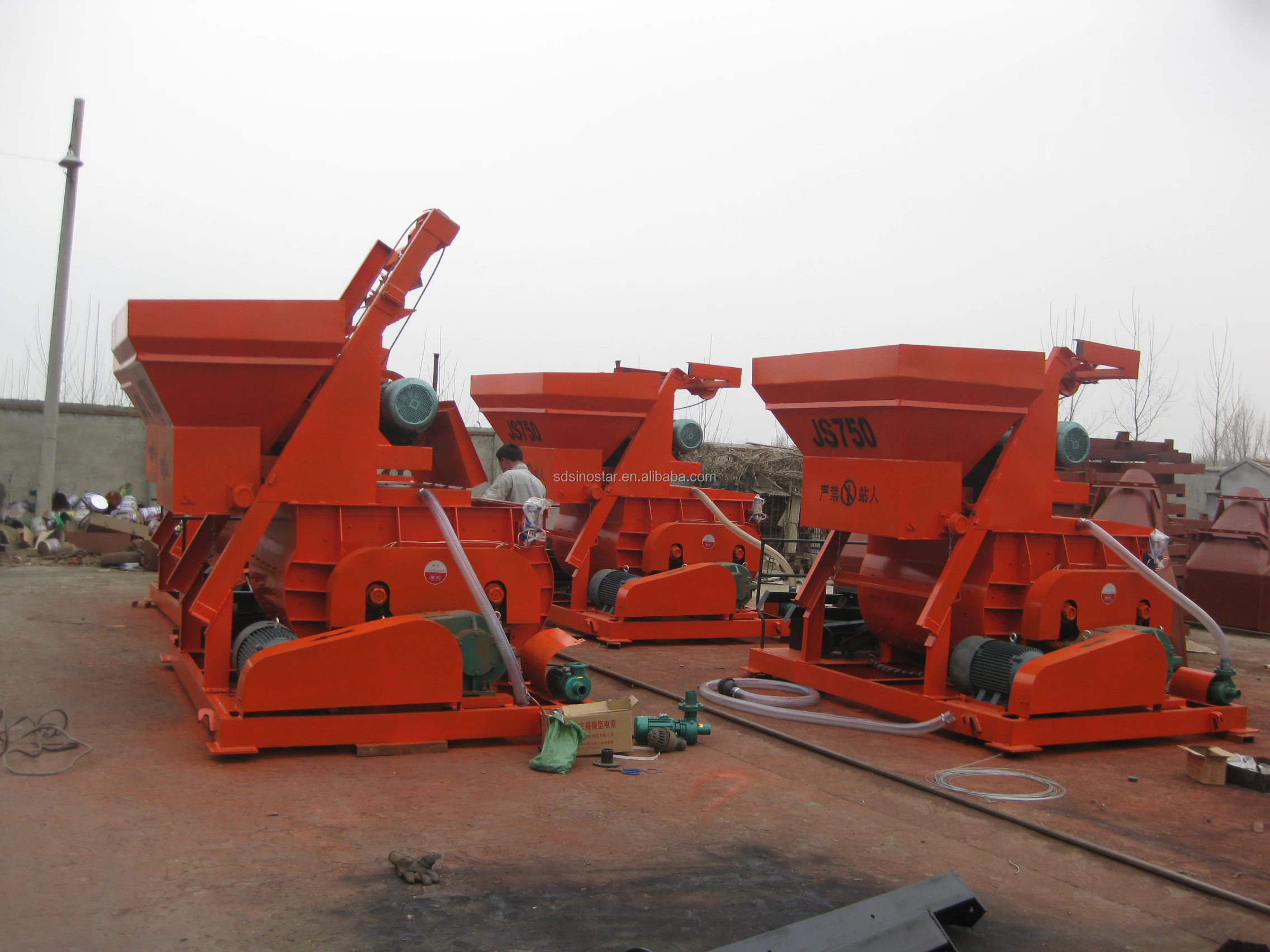JS500 Double Axis Horizontal Mixer - High Efficiency for Construction
