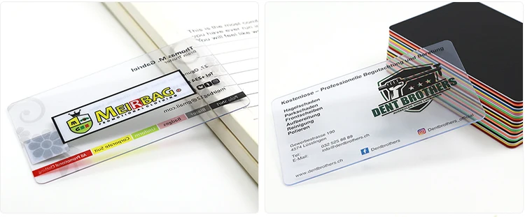 CMYK Printing Custom Clear PVC Name Visit Transparent Business Cards