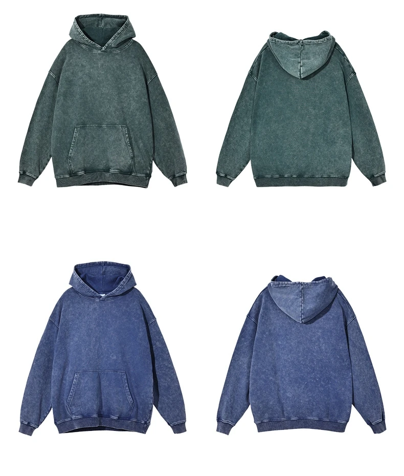 Factory Custom Vintage Stone Wash Hoodies Blank Unisex Hoodie Acid ...