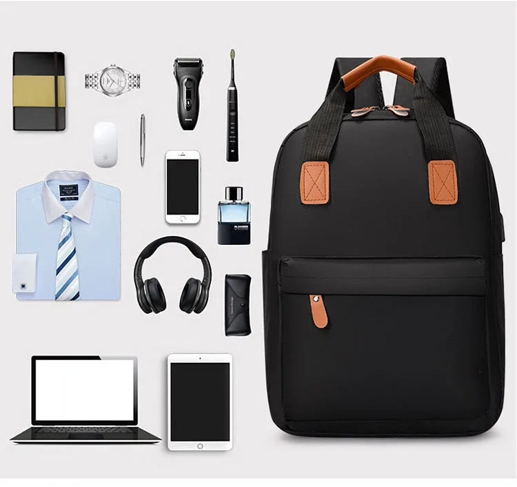 Usb Business Casual Style Laptop Backpack Set Backpack Office Computer ...