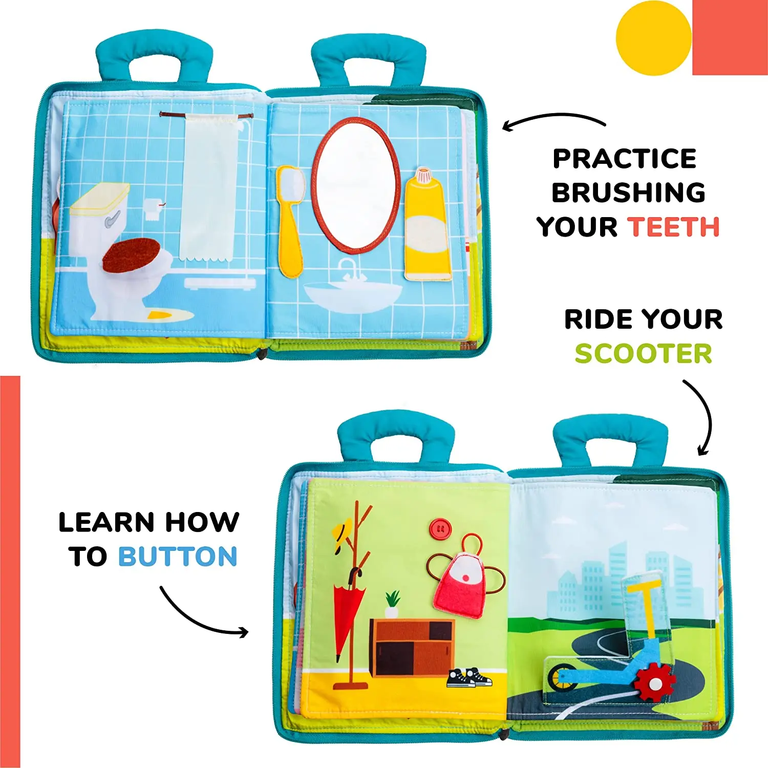 Montessori Kids Activity Cloth Book For Kids Children Learning Sensory ...